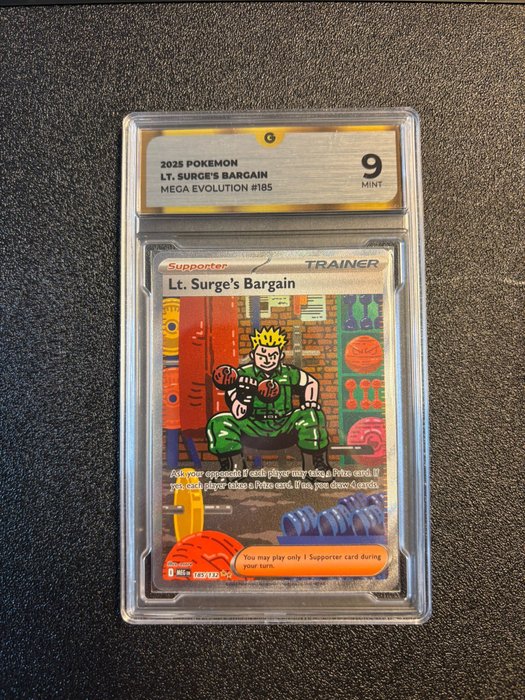 Pokémon - 1 Graded card - Lt. Surge 185 Mega Evolution Alternate art ...