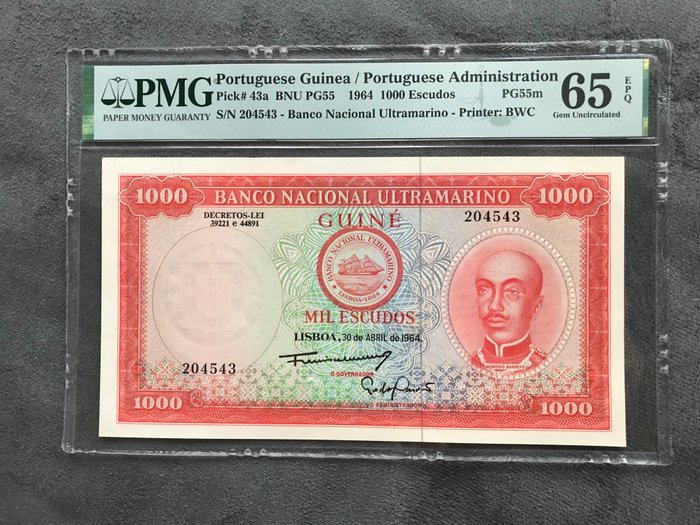 Portuguese Guinea. - 1000 Escudos - 1964 - Pick 43a (No Reserve Price ...