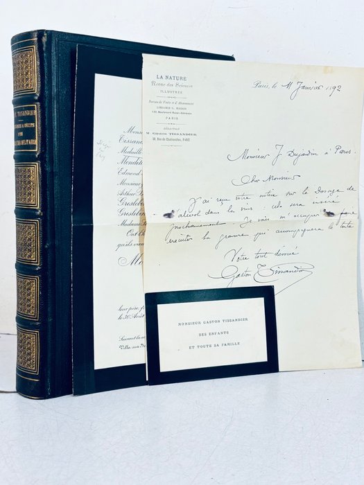 Signé; Gaston Tissandier ( LAS à Jules Dujardin )... | Barnebys