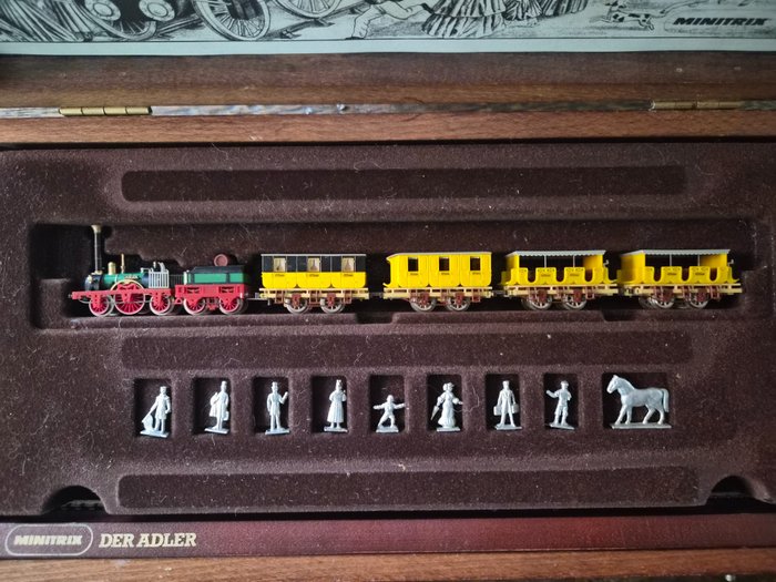 Minitrix N - Train set (1) - Set 'Der Adler' with metal figures | Barnebys