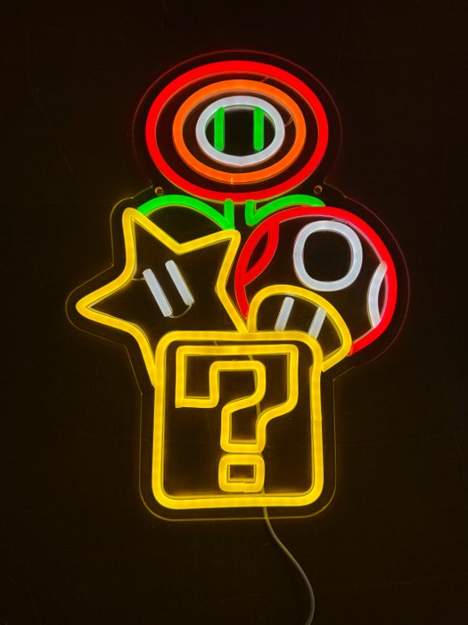 LED Sign "Super Mario Block" – 39x28 cm - LEDMansion - Lighted sign ...