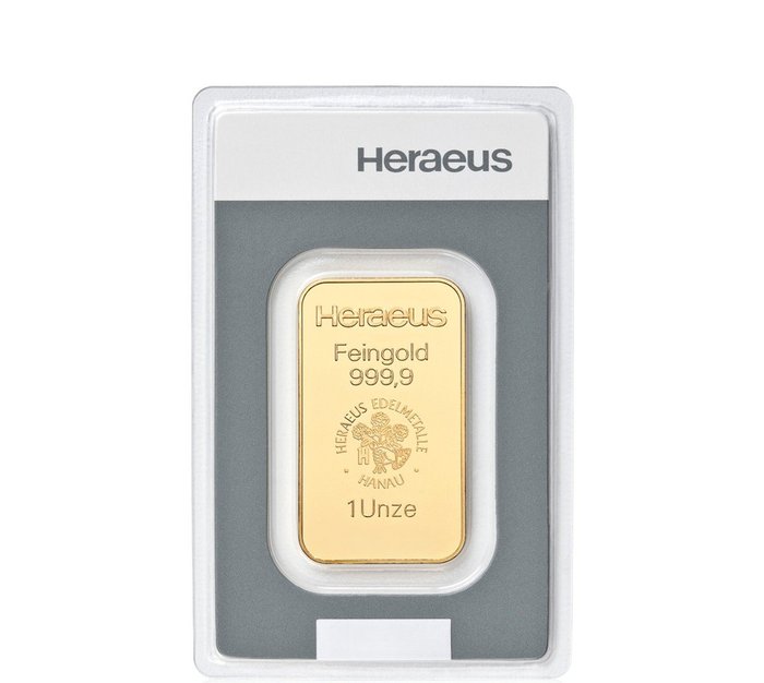 1 Troy Ounce - Gold .999 - Heraeus - Sealed & with certificate | Barnebys