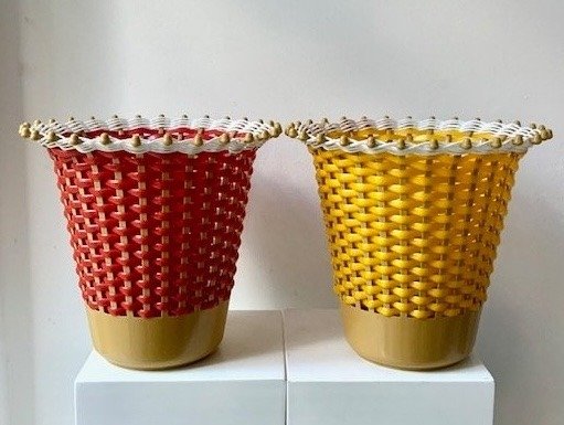 Novex - Basket - Plastic - Two paper trash bins from the 1960s or 1970s ...