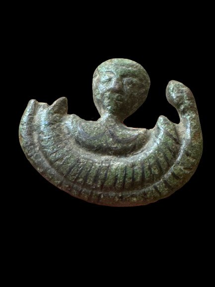 Merovingia Bronze Rare Brooch with head. Spanish Export License - 2 cm ...
