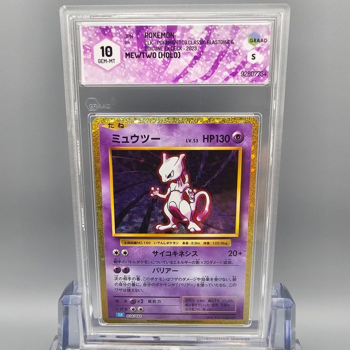 Pokémon - 1 Graded card - MEWTWO (Holo) Base Set Classic - Graad 10 ...