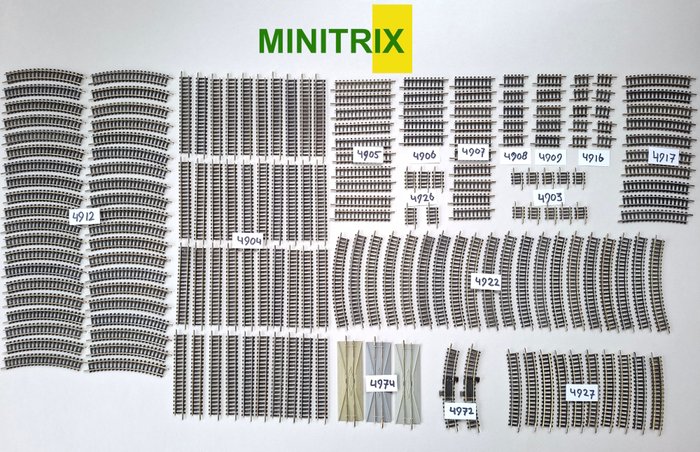 Minitrix N - 4900 serie - Model train tracks (180)... | Barnebys