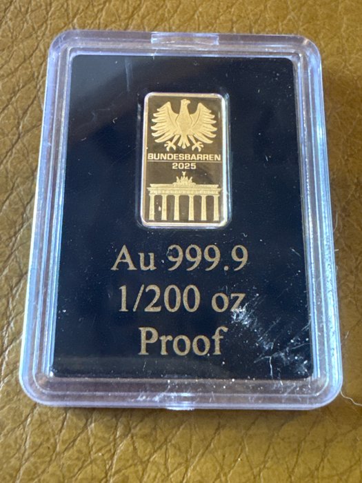 Germany. Gold bar 2025 Bundesbarren ., 1/200 Oz (.999) (No Reserve ...