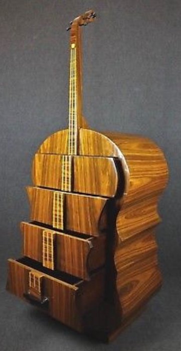 Cabinet - Wood - Cello-shaped mobile made with veneered wood. | Barnebys