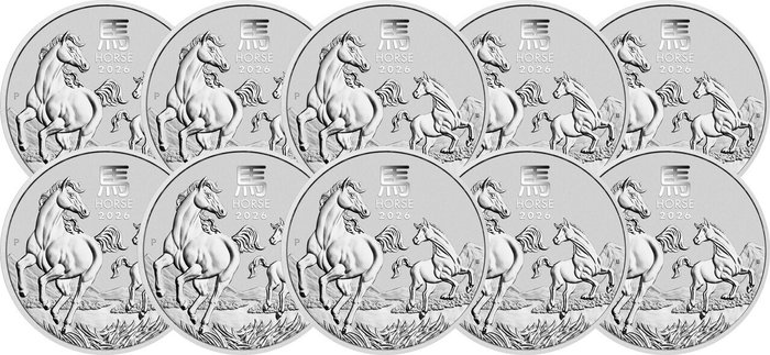 10 Troy Ounce - Silver .999 - Lunar III Cheval 2026 - 311 gram - fine ...