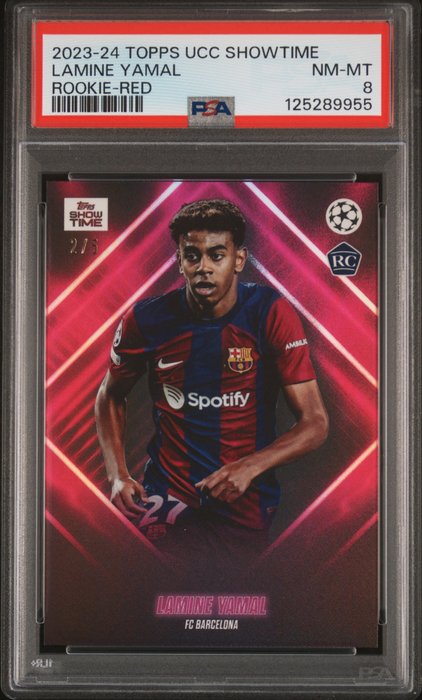 2023/24 Topps UCC Showtime Lamine Yamal ROOKIE - Red 2/5 - PSA 8 Graded ...