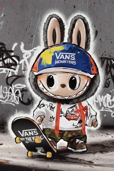 Artxlife - Labubu Vans Graffiti Old School [XXL] | Barnebys