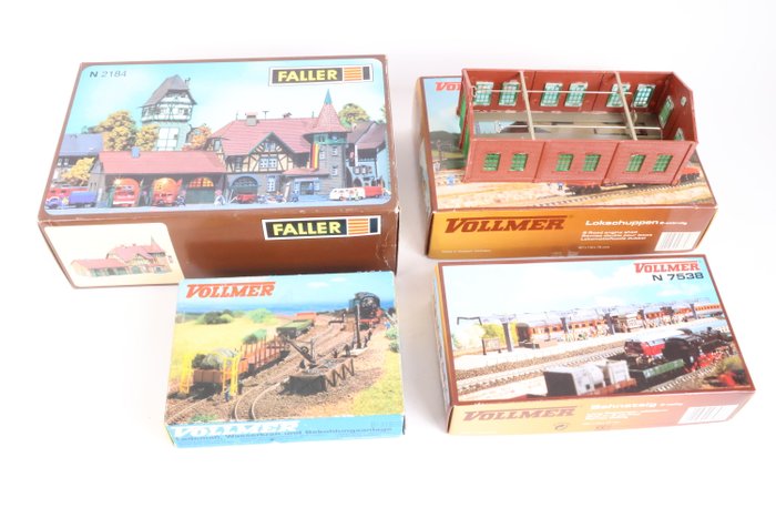 Vollmer, Faller N - Model train scenery (4) - N-scale construction kits ...