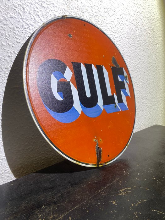Gulf Oil - Circular Edition 'Legacy Orange' - Advertising sign - Metal ...