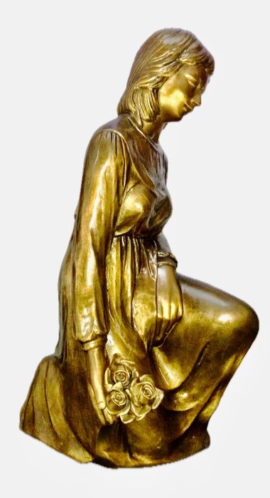 Biondan - Sculpture, Gettafiori - 56 cm - Patinated bronze | Barnebys