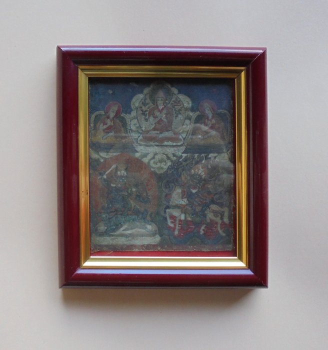 Rare and antique Tibetan Tsakli ritual painting depicting... | Barnebys