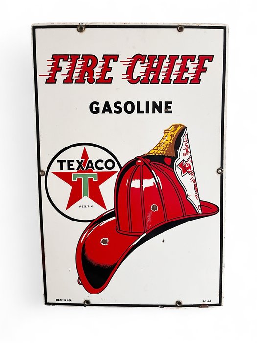 Texaco - Enamel sign - Enamel sign Texaco Fire-Chief - Enamel, Steel ...