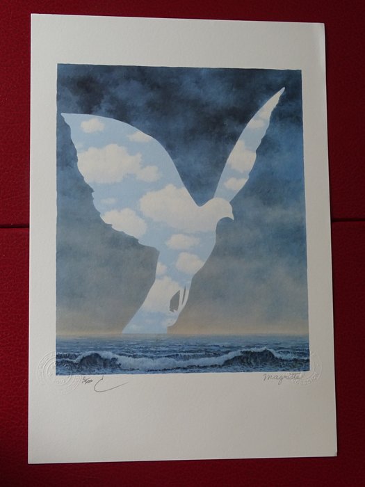 René Magritte (1898-1967), despues de - The bird whose body is clouds ...