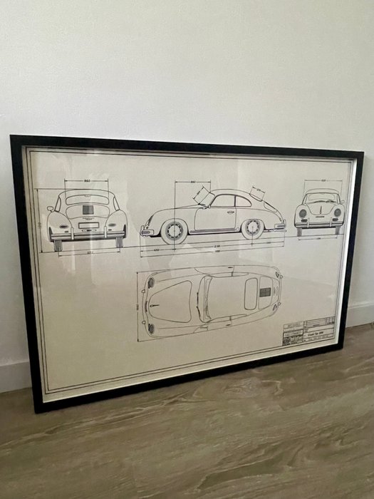 Porsche 356 - Technical Drawing - Frame - Design | Barnebys