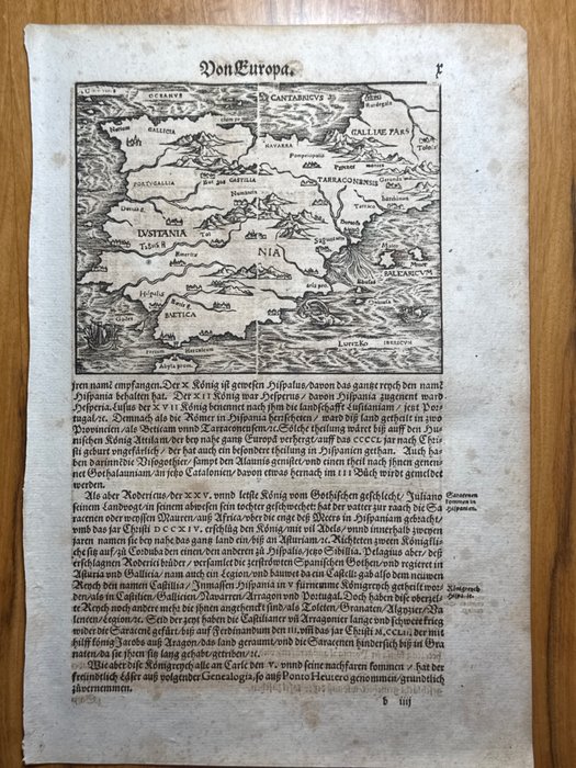 Schweiz - Map of Spain and Portugal; Stumpf, Johannes, Zürich, J. Wolff ...