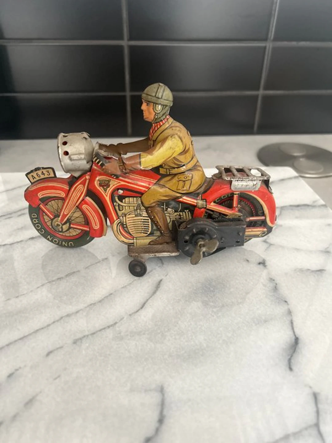 Arnold - Tin toy - Arnold A643 tin wind-up motorcycle toy - 1930-1940 ...
