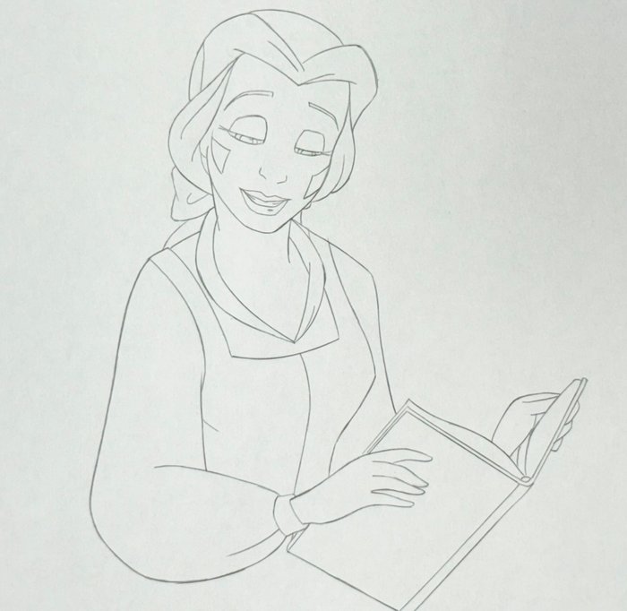 Walt Disney Original Animation Drawing of Belle - Beauty and the Beast ...
