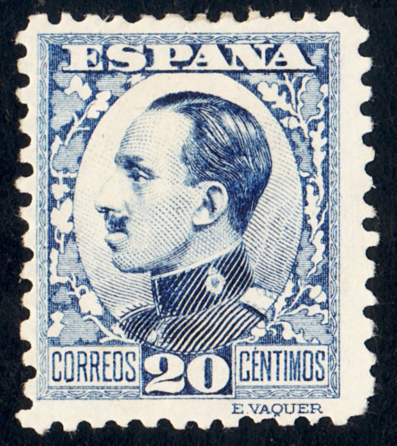 Spain 1930 - Alfonso XIII cowboy-type 20c blue color error - very rare ...