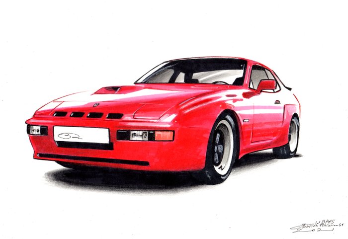 original drawing - Porsche - Porsche 924 Carrera GT - Baes Gerald ...