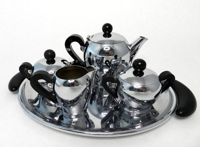 Alessi - Carlo Alessi - Tea service (5) - Rare small Bombé set for ...