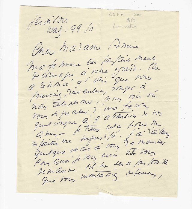 Gus Bofa - lettre autographe signée - 1950 | Barnebys