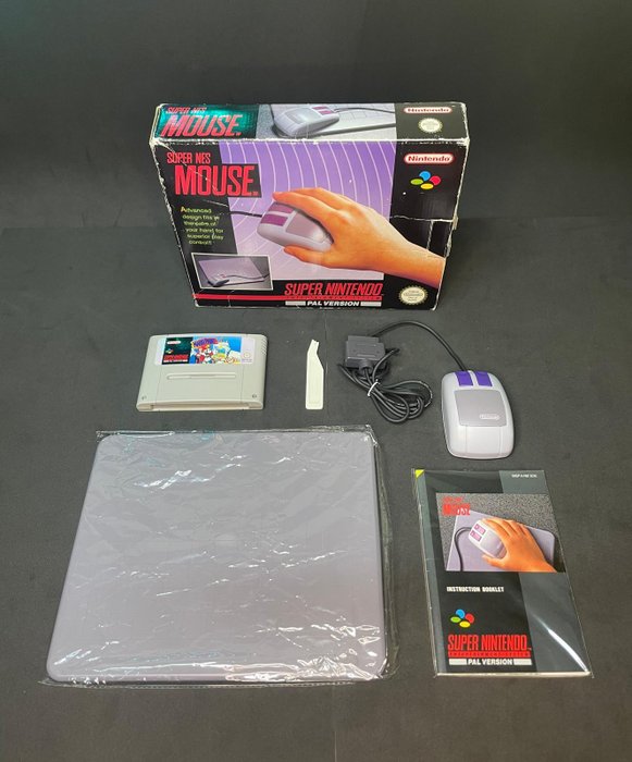 Nintendo - Snes - Super NES Mouse + Mario Paint – Complete in Box (CIB ...