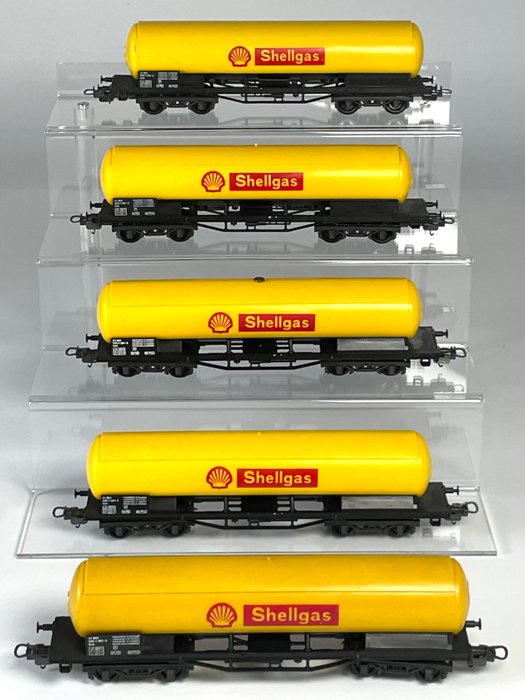 Lima H0 - Model train freight carriage (5) - Set of 5 Shellgas tank ...