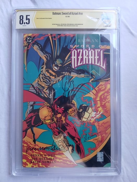 Batman: Sword of Azrael TP - Wraparound cover - Signed by Joe Quesada ...