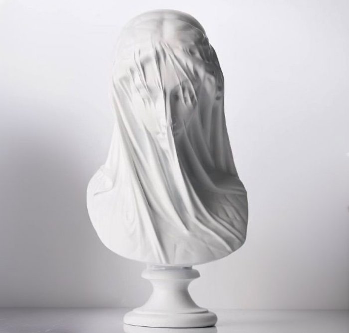 Bust, Busto Vergine velata da Giovanni Strazza in gesso... | Barnebys