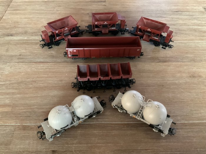 Märklin H0 - Model train freight carriage (7) - 7 freight wagons - DB ...