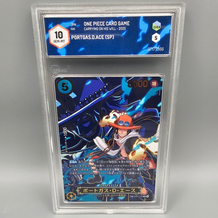 One Piece Graded card - Portgas.D.Ace (SP) EB02-028 Secret - Graad 10 ...