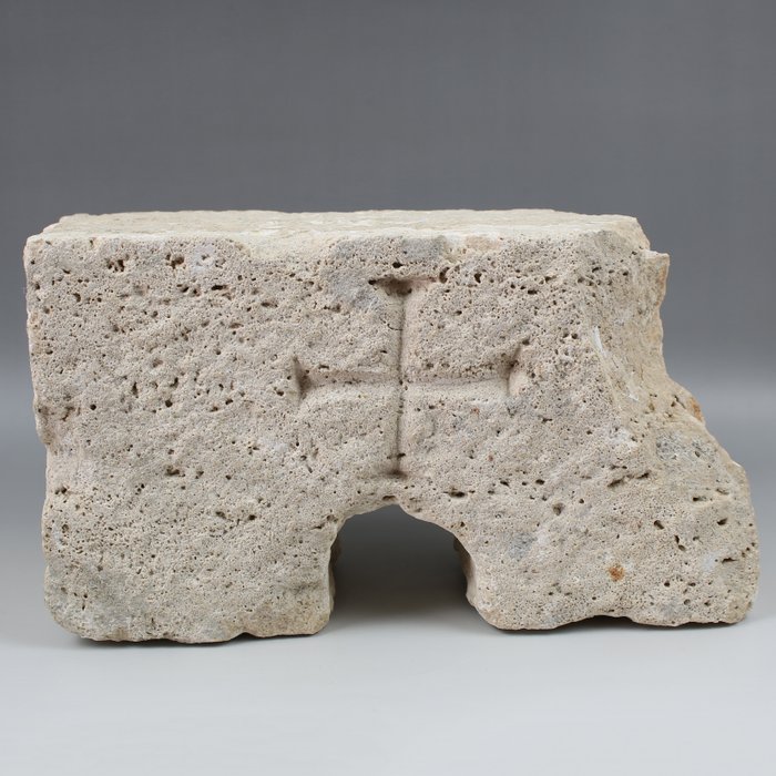 Medieval, Christian Stone Wall fragment with cross incised | Barnebys