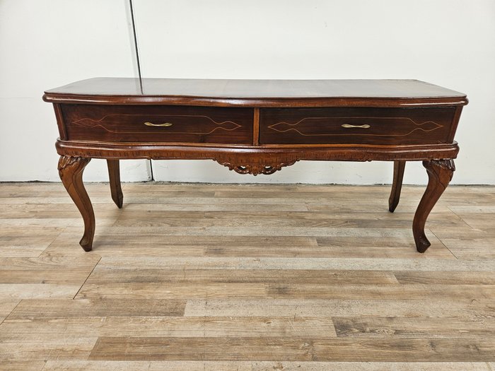 Console table - Chippendale-style toilet table from the 1930s in walnut ...