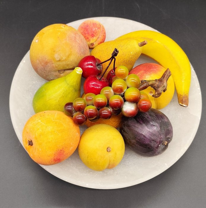 Figure - Twelve life-sized marble and alabaster fruits in Carrara ...