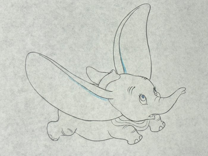Walt Disney - Original Animation Drawing of Dumbo - House of Mouse ...