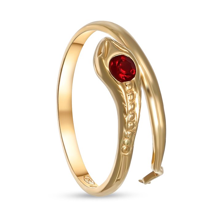 No Reserve Price Ring 18 kt. Yellow gold 0.07ct. tw. Ruby Barnebys