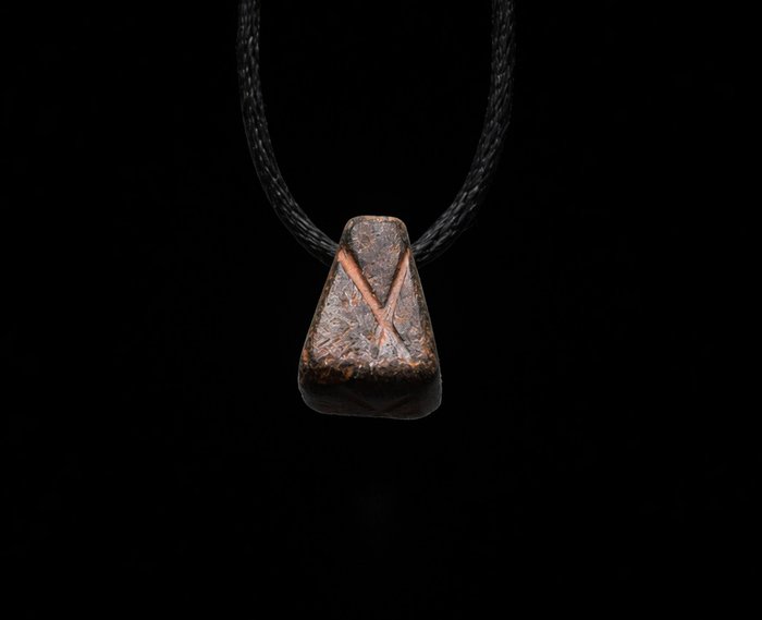 Late Iron Age / Early Middle Ages Stone Amulet with X Symbols (No ...