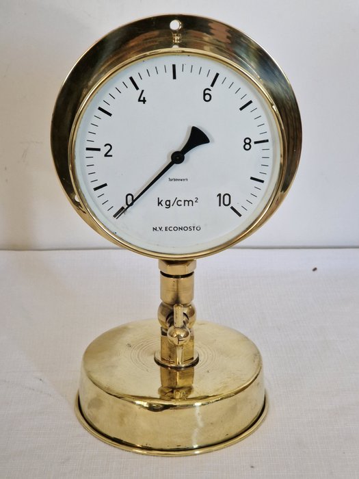 pressure gauge - N.V. Econosto - Brass, Glass | Barnebys