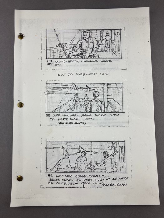 Jaws (1975) Storyboards - Roy Scheider and Richard Dreyfuss - Universal ...