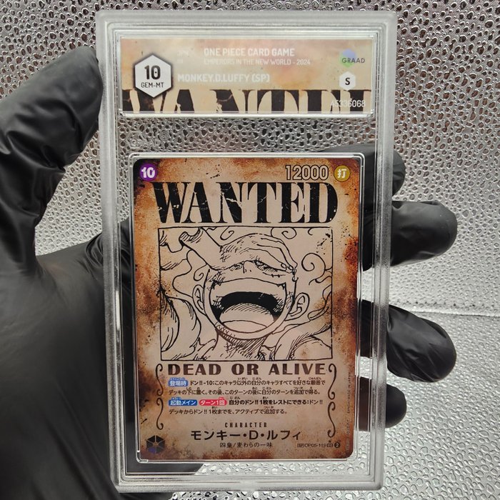 One Piece Graded card - Monkey.D.Luffy WANTED OP05-119 SEC - Graad 10 ...