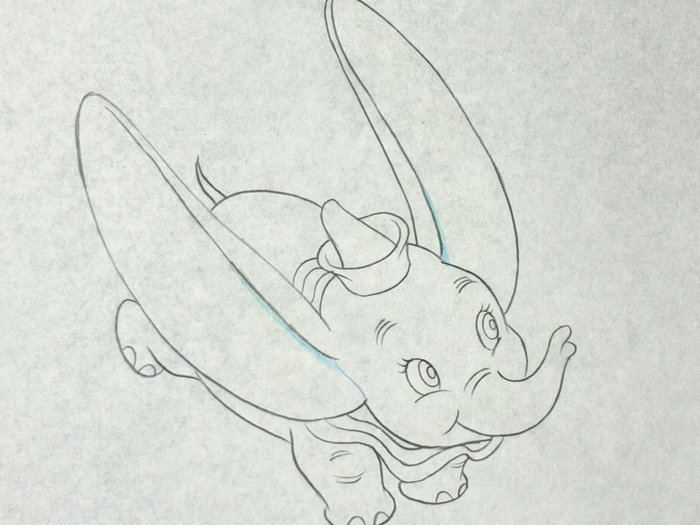 Walt Disney - Original Animation Drawing of Dumbo - House of Mouse ...