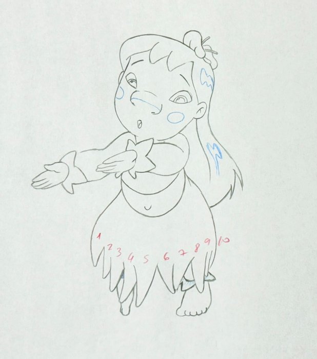 Walt Disney - Original Animation Drawing of Lilo - Lilo & Stitch (2002 ...