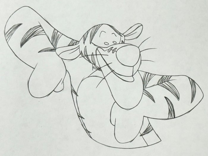 Winnie the Pooh (Walt Disney) - 1 Original animation drawing of Tiger ...