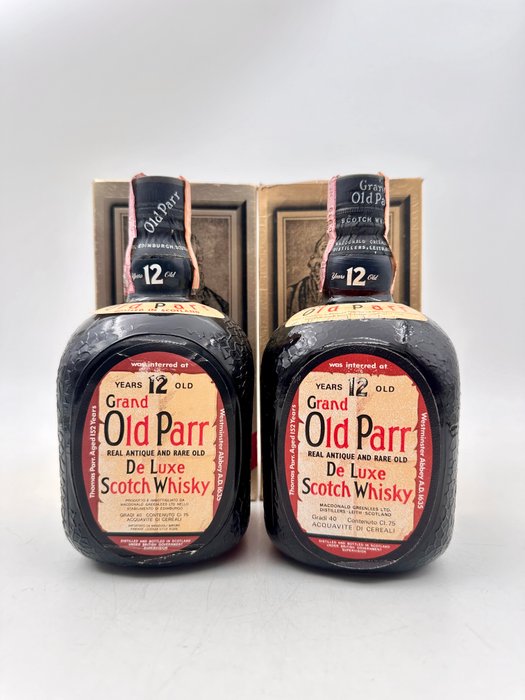 Grand Old Parr 12 years old - De Luxe - b. 1970s - 75cl - 2 bottles ...