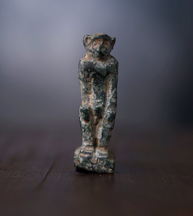 Ancient Egypt, amulet of an upright monkey swinging, in serpentine - 6 ...