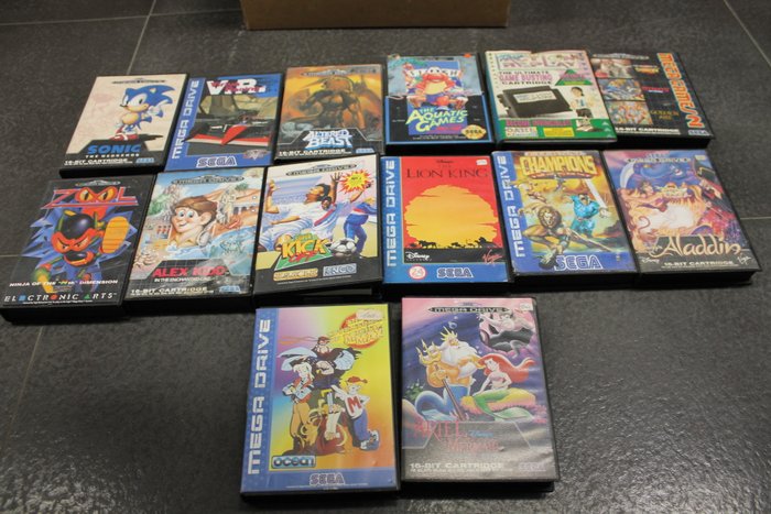 Sega - Mega Drive - 14 mega drive games - Video game - In original box ...